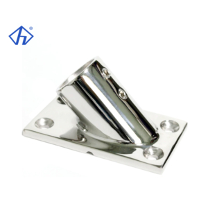 Stanchion Base for Yacht Boat Pipe 45 Degree Rectangle Rail Base - Hiever
