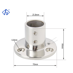 Boat Railing Hardware 90 Degree Round Railing Base Rail Mount In Marine ...