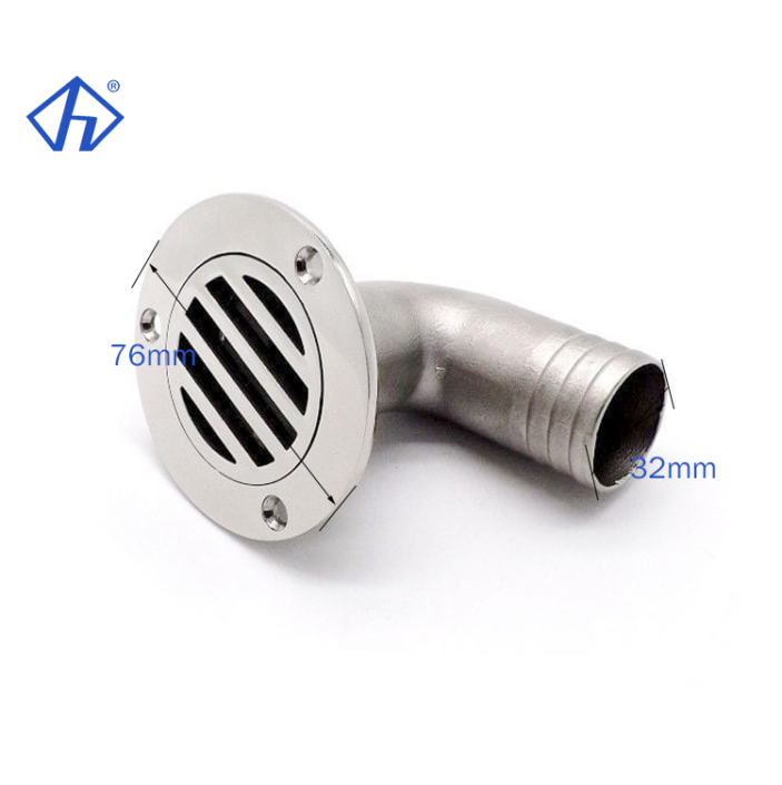 Stainless Steel Marine Cockpit Elbow Drain Scupper Deck Scuppers ...
